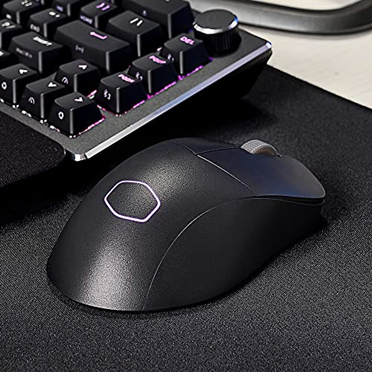 Cooler Master MM731 Wireless Gaming Mouse Black, Adjustable 19,000 DPI, Palm|Claw Grip, 2.4GHz|Bluetooth, PixArt Optical Sensor, Ultraweave Cable, PTFE Feet, RGB Lighting (MM-731-KKOH1)