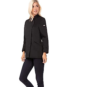 Chef Works Women's Marrakesh V-Series Chef Coat, Black, Large