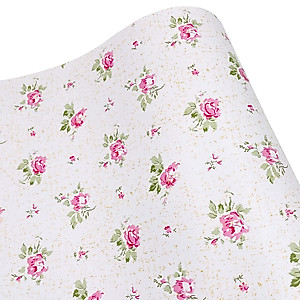 SimpleLife4U Pink Rose Furniture Protect Paper Removable Shelf Liner for Kitchen Cabinet Dresser Drawer Covering