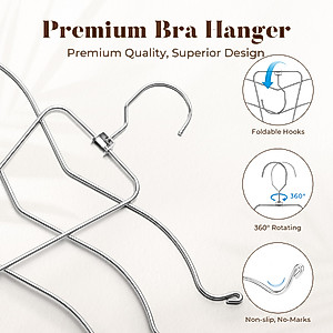 HOUSE DAY Bra Hangers 2 Pack, Tank Top Hangers Space Saving Hangers for Closet Organizers and Storage, Bra Organizer Closet Hangers Space Saver for Camisoles, Bras, Belts, Ties, Scarves, Swimsuits