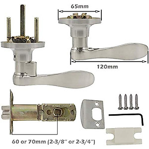 Gobrico 3 Pack Satin Nickel Interior Passage Door Levers Keyless Hall/Closet Handles Knobs Locksets with Universal Levers