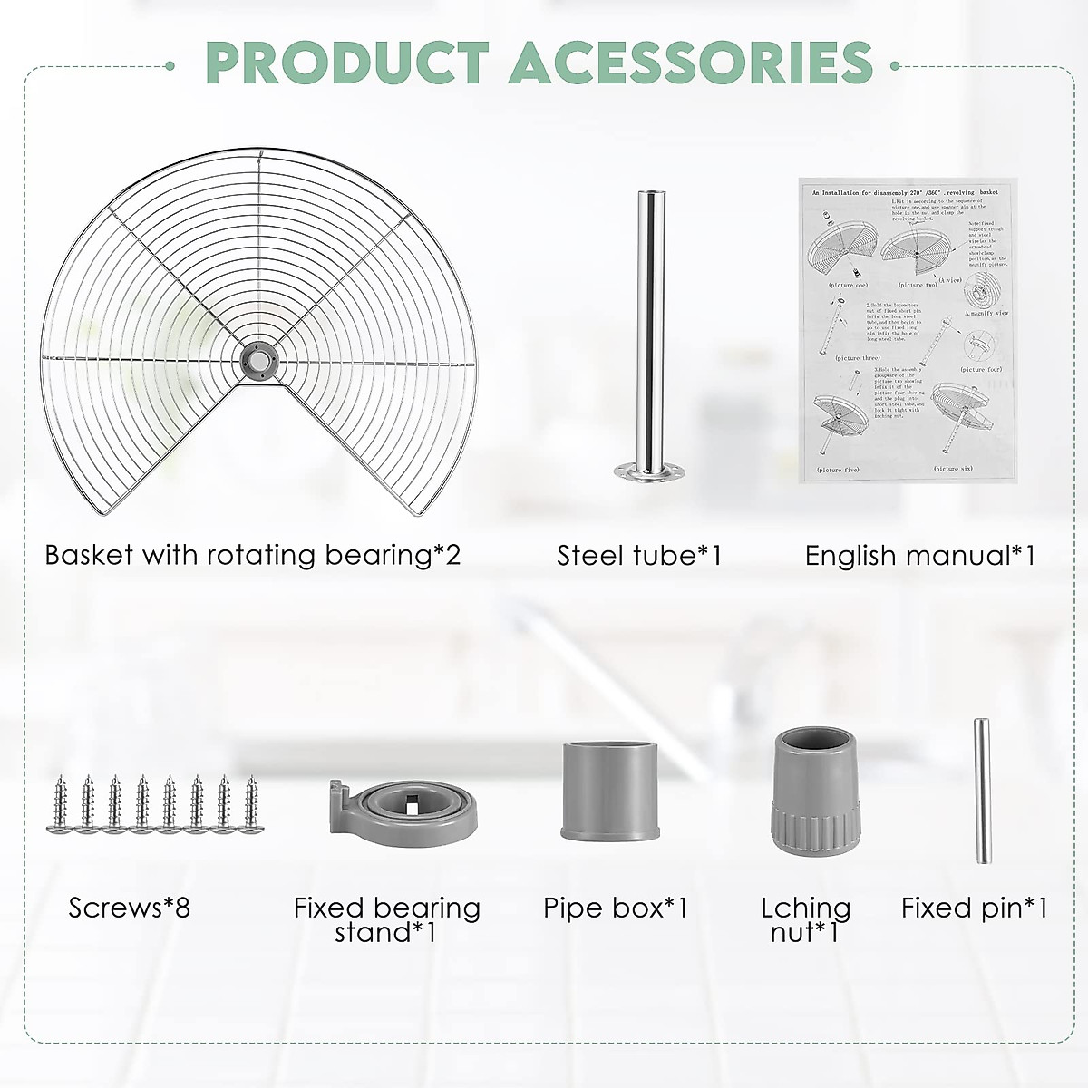 32'' Kidney Chrome Lazy Susan MATHOWAL 2-Shelf Kitchen Cabinet Blind Corner Kidney Shaped Corner Organizer Storage RackIUS Store