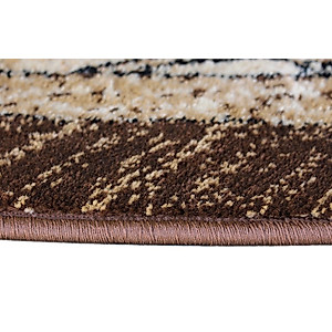 Lodge Cabin Round Area Rug Design 362 - (5 Feet 5 Inch X 5 Feet 5 Inch) Round