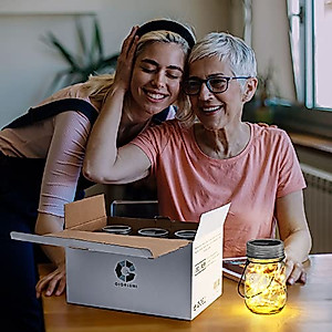 GIGALUMI Hanging Solar Mason Jar Lights, 6 Pack 30 Led String Fairy Lights Hanging Solar Lanterns Outdoor Waterproof, Hangers and Jars Included, Outdoor Decor for Garden, Patio, Yard, Porch, Wedding