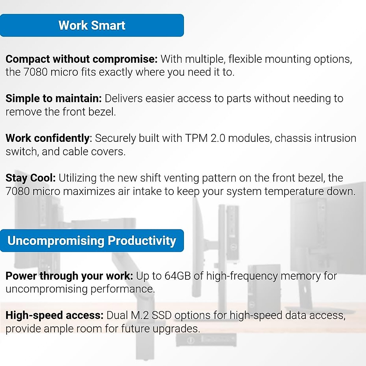 DELL OptiPlex 7000 Series 7080 Micro Form Factor Mini Business Desktop, Intel Core i5-10500T Processor, 16GB RAM, 256GB PCIe SSD, DisplayPort, RJ45, Wi-Fi 6, Windows 11 Pro, Black