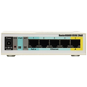 Mikrotik RouterBOARD 951Ui-2HnD RB951Ui-2HnD 2.4Ghz Wrls AP 1000mW 5x10/100 OSL4