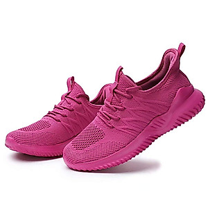 Womens Ladies Walking Running Shoes Slip On Lightweight Casual Tennis Sneakers Girls Kids Zapatos de Mujer Rose