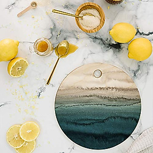 Society6 Monika Strigel Within The Tides - Crashing Waves Teal Cutting Board, 11.5" x11.5" x 1/2" .5lb, Multi