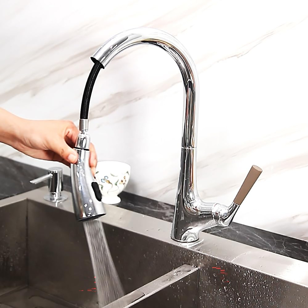 Faucet Hose Kohler Parts Replacement K-1219935-BC Pull-Down Hose For Sink 67-Inch Bright Chrome Finish Pull-Out Kitchen Faucet Replacemnet Kohler Part K-1304674-BC