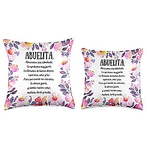 Regalos para Abuelita Abuela Best Gifts Grandma Gift Almohada Abuela Regalo para Abuelita Flor Throw Pillow, 16x16, Multicolor