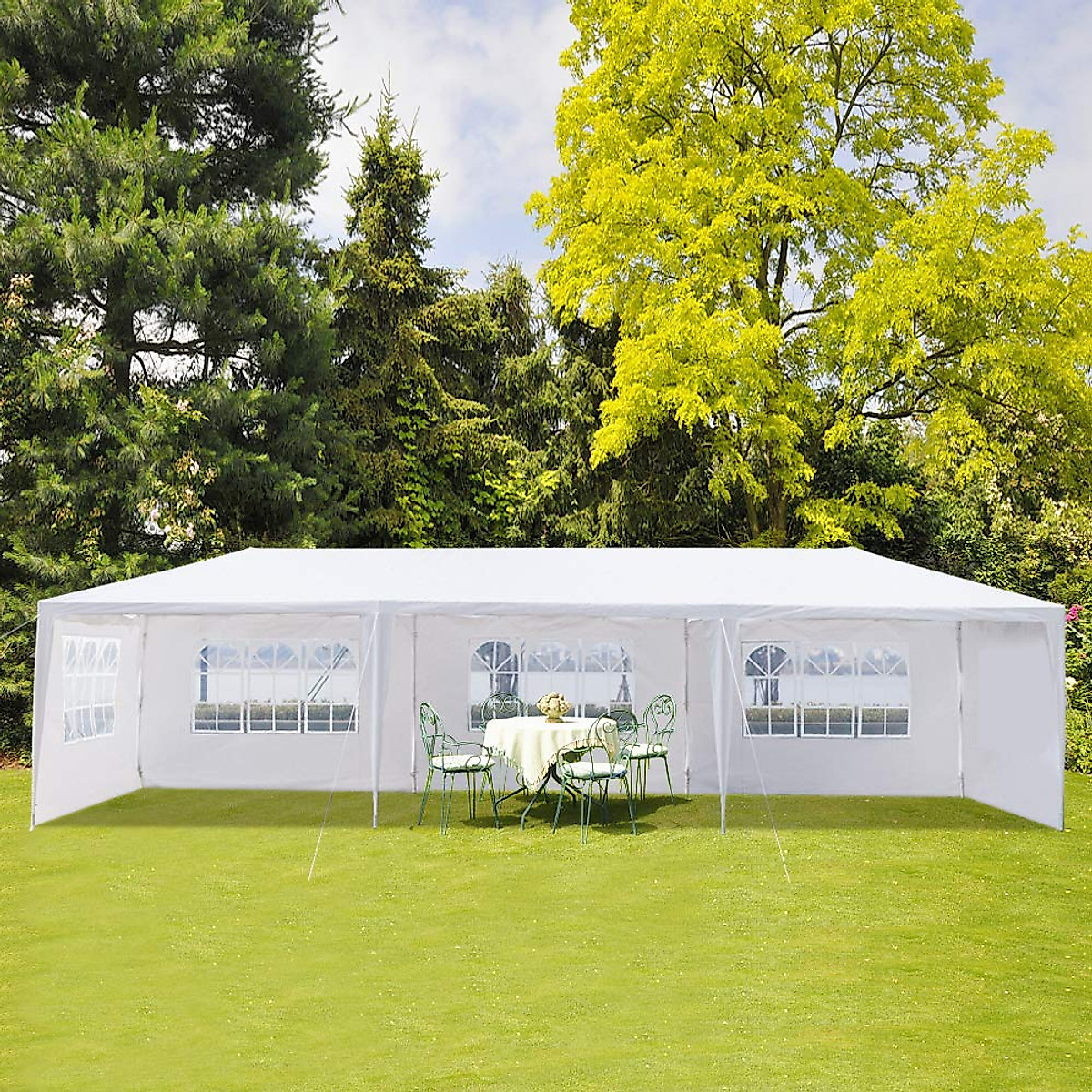 Teeker 10' x 30' Party Tent,Portable Wedding Party Tent,Patio Parties Tent BBQ Shelter Canopy Gazebo for Outdoor Events (10'x30' w/5 sidewalls)