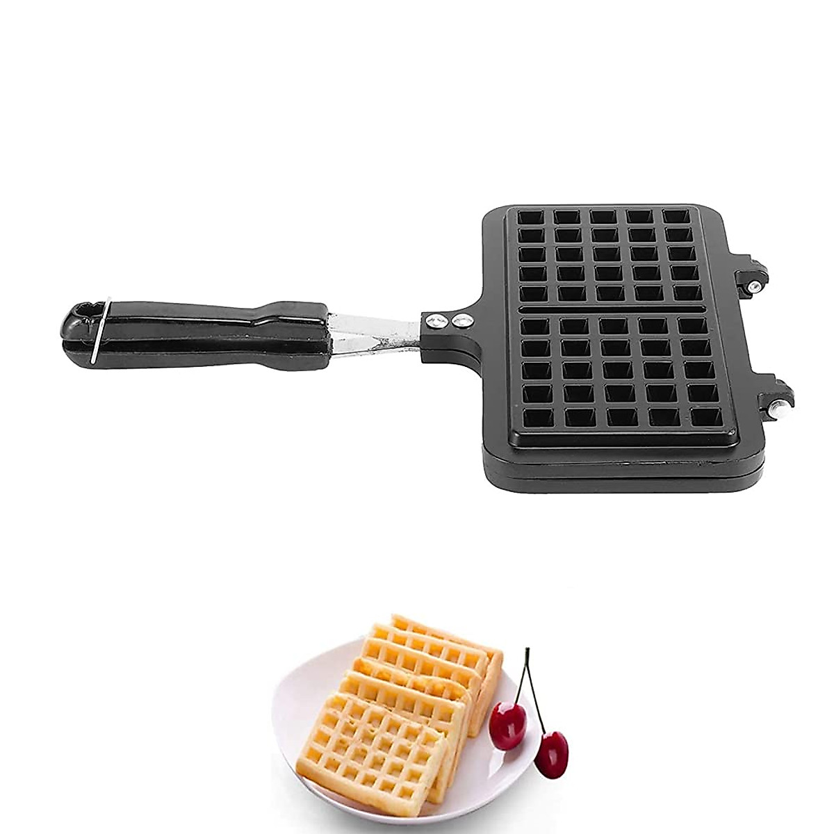 Waffle Pan Baking,Portable Non-stick Waffle Maker Egg Waffle Breakfast Maker,Non-stick Belgian Waffle Maker Household Kitchenware