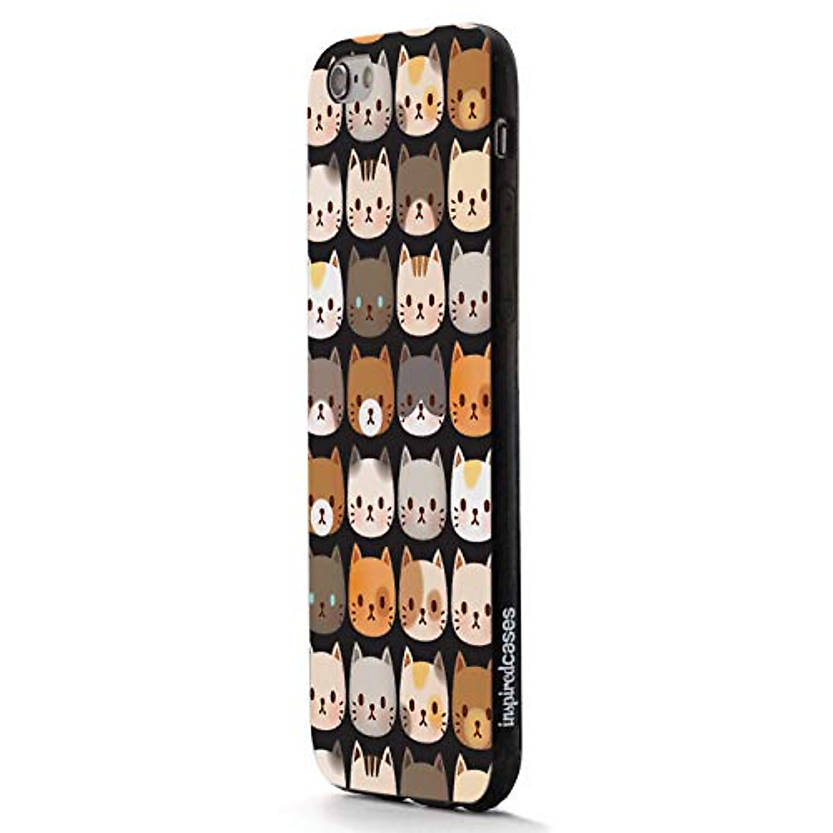 Inspired Cases - 3D Textured Galaxy Note 10 Plus Case - Rubber Bumper Cover - Protective Phone Case for Samsung Galaxy Note 10 Plus - Tiny Cat Faces Pattern - Black