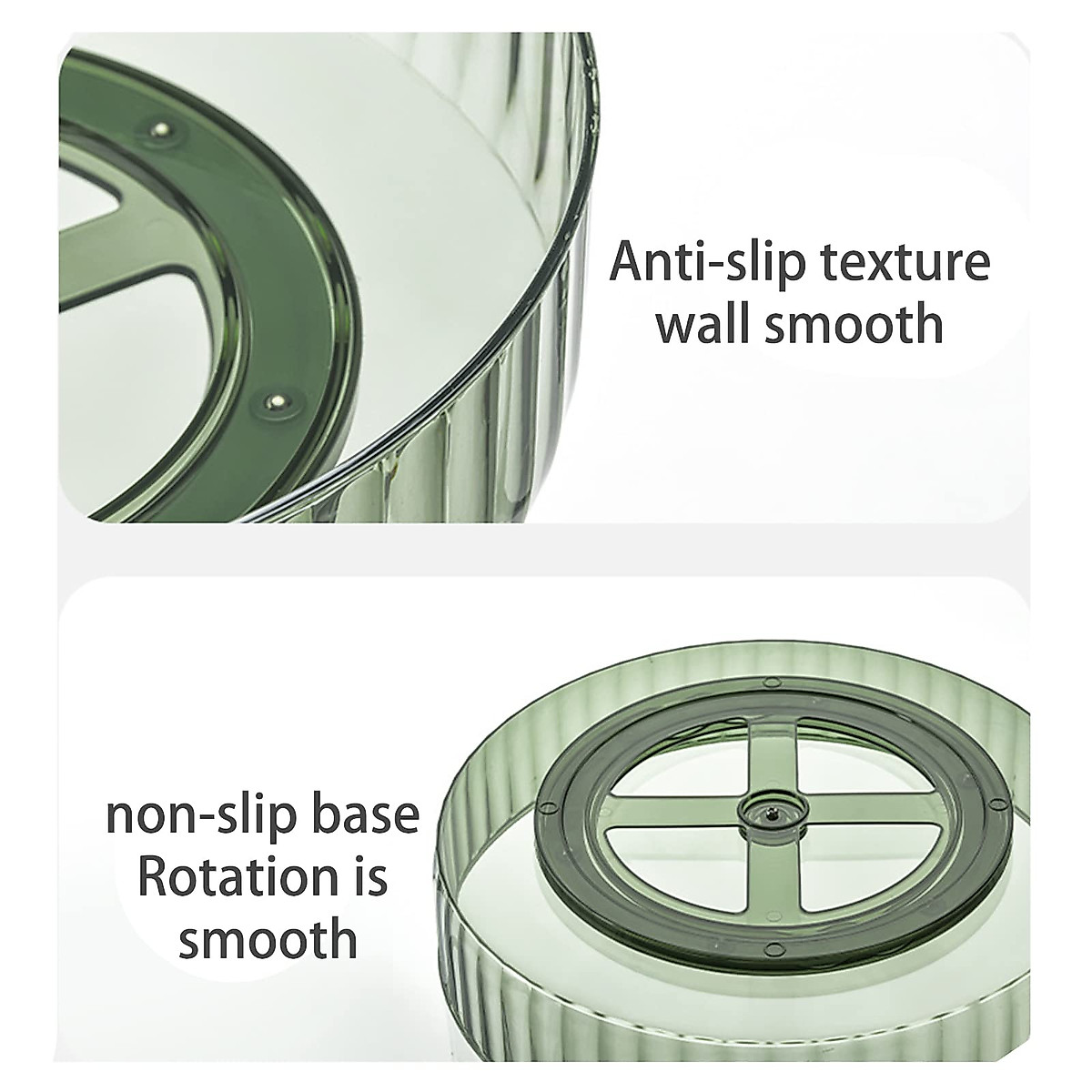 ZEARLY 2 Pack Lazy Susan Organizer Turntable, Round Plastic Clear Rotating Turntable Organization, Turntable Organizer Spice Rack Organizer for Kitchen, Pantry, Countertop, Bathroom