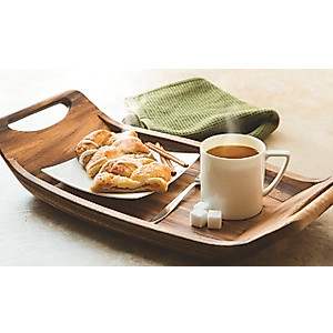 Ironwood Gourmet Norwegian Saddle Serving Tray, 9 x 18 x 3 inches, Brown