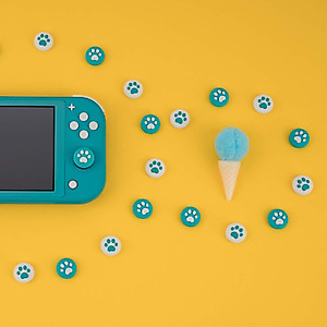 GeekShare 4PCS Silicone Cat Paw JoyCon Thumb Grip Set Joystick Caps Compatible with Switch / OLED / Switch Lite (Lite Green)