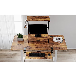 Keyboard Tray 27" Large Size, Keyboard Tray Under Desk with C Clamp, Computer Keyboard Stand Slide Pull Out, No Screw into Desk, for Home or Office