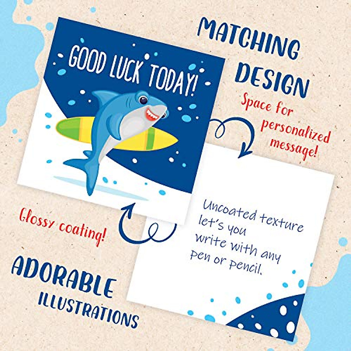 Party Profi Lunch Box Notes for Kids - 60 Fun Motivational and Cute Inspirational Thinking of You Cards for Boys Lunchbox