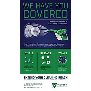 Victory Innovations Cordless Electrostatic Backpack Sprayer Machine for disinfectants, sanitizer, Cleaning,Green,VP300ES