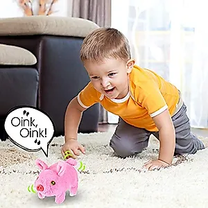 ArtCreativity Walking Pig Toy That Oinks, Wiggles, and Lights Up, Battery Operated Oinking Piggy with Moving Tail and Nose, Interactive Piglet Pet Toy for Kids, Best Gift for Boys and Girls