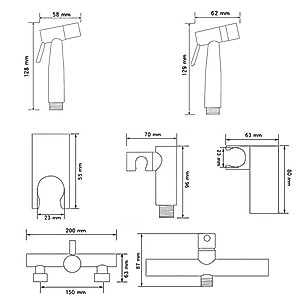 MINJING Bidet Sprayer Kit for Toilet Black Single Function Wall Mounted Bidet Attachment Faucet Sprayer Kit for Toilet Hot and Cold Bathroom Toilet Bidet Mixer Spray Kit,Single Mode,A