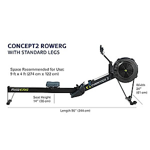 Concept2 RowErg Indoor Rowing Machine - PM5 Monitor, Device Holder, Adjustable Air Resistance, Easy Storage