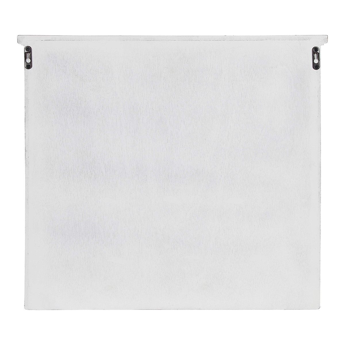 Kate and Laurel Cates Decorative Farmhouse Cabinet Wall Organizer with Sliding Barn Door and 3 Knobs, 18 x 8 x 20, White, Shabby-Chic Farmhouse-Inspired Mail and Key Holder for Wall