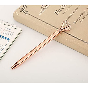 Personalized Pens with Name Personalized Pens in Bulk Custom Pens Personalized Bulk Customized Pens with Bussiness Name 6 PCS Diamonds Personalized Pens with Free Engraving (Rose Gold)