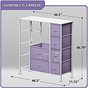Sorbus Kids Dresser with 12 Drawers - Chest Organizer Unit with Steel Frame Wood Top & Handle, Fabric Bins for Clothes - Large Furniture for Bedroom Hallway Kids Room Nursery & Closet (Purple)