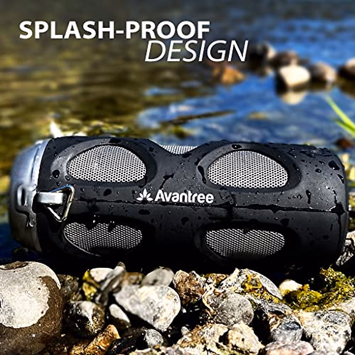 Avantree Cyclone - Portable Bluetooth Bike Speaker with Bicycle Mount, SD Card Slot, 10W Bass-Enhanced Audio, and Splashproof/Shockproof/Dustproof Build, Perfect for Bikes & Scooters