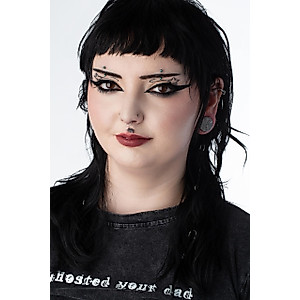 Pierced Owl Grey Wave Jasper Natural Stone Saddle Plugs, Sold as a Pair (25mm (1"))