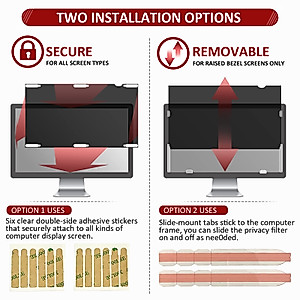 Skylarking 24 inches Computer Privacy Screen Filter, Anti-Spy Anti-Glare Screen Protector Film Compatible 24" Widescreen Computer Monitor with Aspect Ratio 16:9 (WxH:531mm x 298mm)