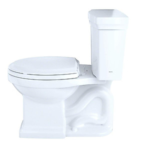 TOTO CST404CEFG#01 Promenade II Two-Piece Elongated 1.28 GPF Universal Height Toilet with CeFiONtect, Cotton