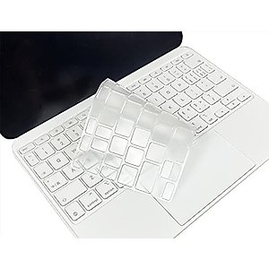 Ultra Thin TPU Keyboard Cover Protector Skin Compatible for 2022 10.9 inch iPad(10th Generation) Magic Keyboard Model A2695 & 2024 iPad Pro 11 inch M4 Chip A2836/A2837 Magic Keyboard (Clear)
