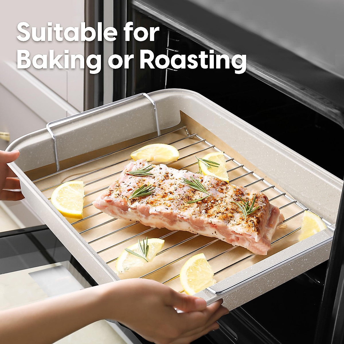 Pots and Pans Set - Caannasweis Nonstick Granite Stone Cookware Sets, Induction Frying Pans for Cooking, PFOS PFOA Free, Baking or Roasting Gray