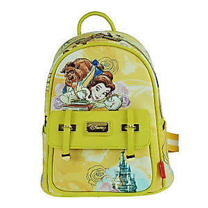 KBNL Beauty and the Beast 11 inch Vegan Leather Mini Backpack - A21951, Multicolor, Medium