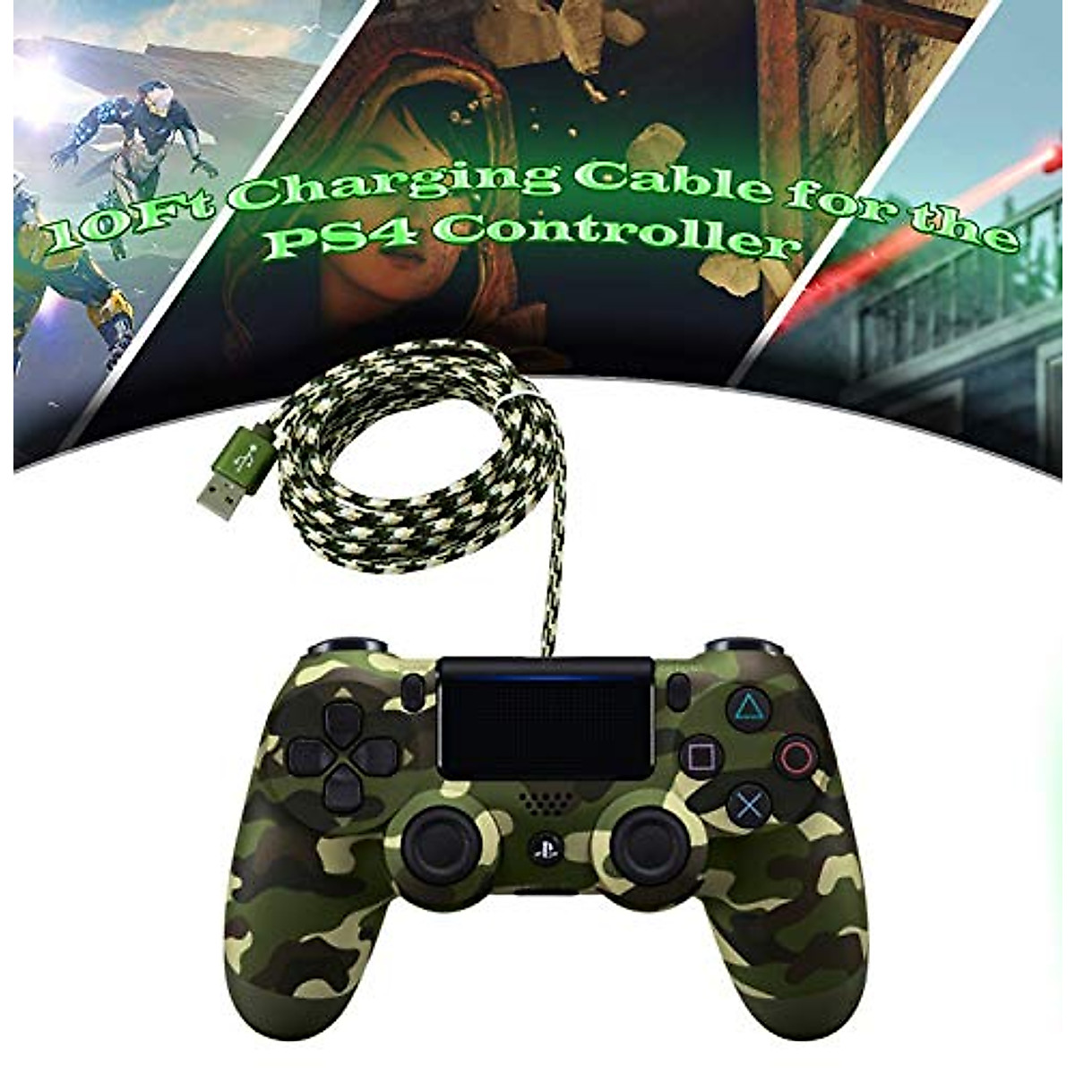 Fast Charger Cable for PS4 Controller-2pack 10ft Extra Long Micro USB Power Charging Cord for Sony Playstation 4,DualShock4,Xbox One,Kindle fire 7/8 Tablet,Samsung Galaxy S7 S6 Edge/J7 J3 Prime Pro.