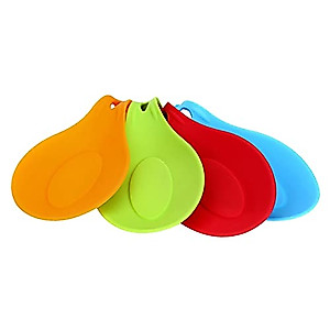 Cabilock 2pcs Spoon Spoon Rest Silicone Spoon Rest Stove Top Spoon Holder Spoon Rest Spoon Rest Kitchen Utensil Holder Durable Spoon Rest Spoon Rack Spoon Rack Large Almond