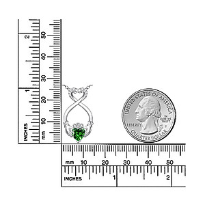 S925 Irish Claddagh Eternity Love Pendant Necklace Good Luck Jewelry Gift for Women Ladies Birthday (Green)