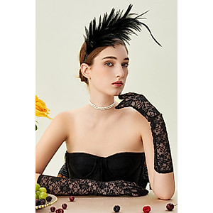 BABEYOND Fascinator Hats for Women Feather Headband Kentucky Headpiece Gatsby Derby Hat for Cocktail Wedding Tea Party