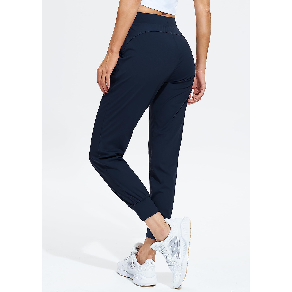 Libin Women's Joggers Pants Athletic Sweatpants with Pockets Running Tapered Casual Pants for Workout,Lounge, Navy L