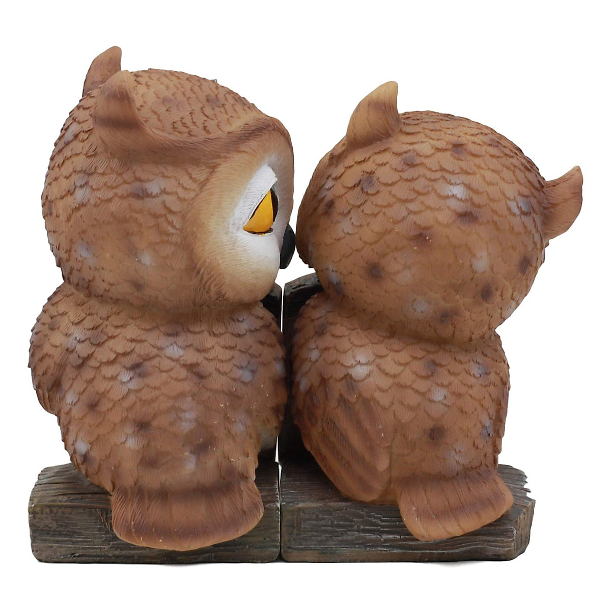 Ebros Romantic Kissing Love Owl Couple Decor Statue 2 Piece Set Decorative Figurine Valentines Birds Pair of Owls Holding Heart Shaped Sign Saying Owlways 4Ever