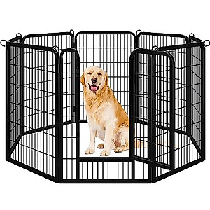 Yaheetech Dog Playpen Outdoor, 8 Panel Dog Fence 40" Indoor Pet Pen for Large/Medium/Small Dogs Heavy Duty Pet Exercise Pen for Puppy/Rabbit/Small Animals Portable Playpen for RV Camping Garden Yard