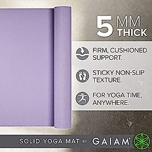 Gaiam Reversible Yoga Mat - Premium 5mm Thick Exercise & Fitness Mat for Yoga, Pilates & Floor Workouts (68" x 23.5" x 5mm)