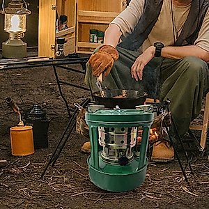 8 Wicks Camping Stove, Detachable Fuel Efficient Picnic Stove, Handy Outdoor Portable Kerosene Stove, Camp Tent Heater for Outdoor Backpacking Hiking Traveling Picnic BBQ Army Green