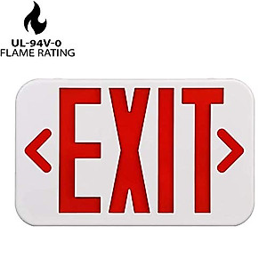 OSTEK Red LED Exit Emergency Sign Light - Standard - Battery Backup, Dual LED Lamp ABS Fire Resistance UL-Listed 120-277V (RED EXIT SIGN)