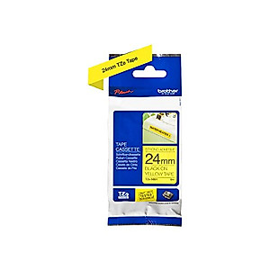Brother Tzes651 Tze Extra-Strength Adhesive Laminated Labeling Tape, 1-Inch W, Black On Yellow