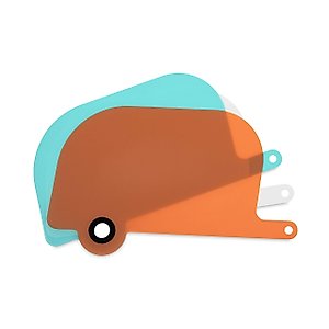 Camco Life is Better at The Campsite Flexible RV Shaped Cutting Mat Set - Prevents Food Cross Contamination with (3) Color Coded Cutting Mats - Dishwasher Safe (43771)