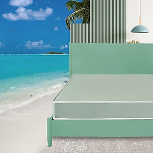 Greaton 8" Firm Sleeping Mattress, Double Sided Vinyl Mattresses for Complete Comfiness, Waterproof Security for Long Time Use, Provides All Rounded Necessary Body Support, Full XL, Green