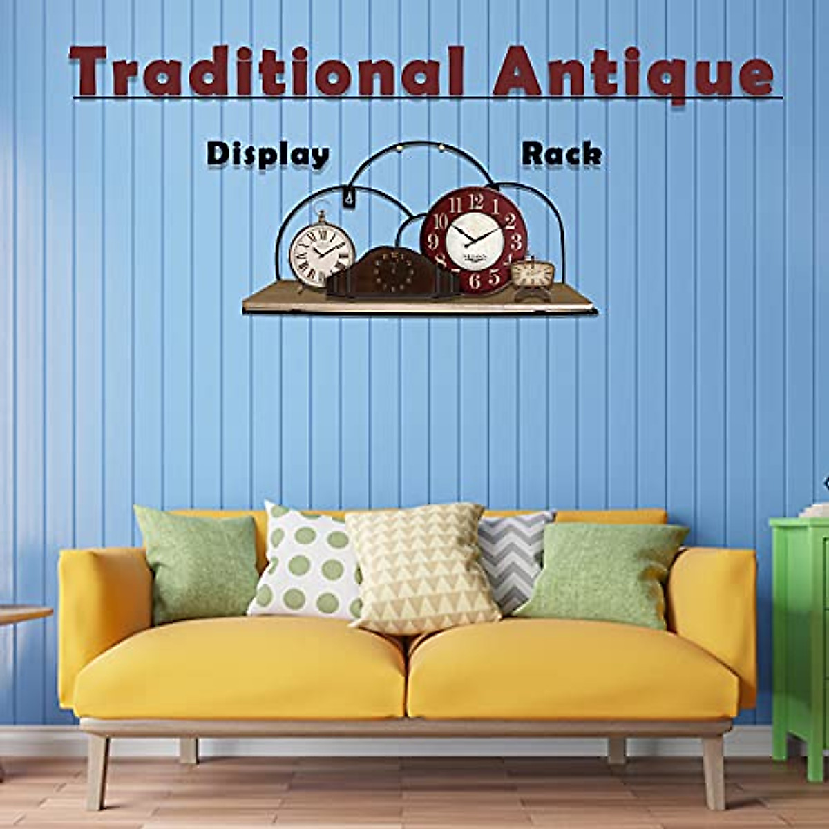 Angel's Peel Lounge Metal Wooden Hanging Floating Shelf Wall Decor for Home Decoration, Bedroom, Kids Room, Office- Rack Storage for Books, Plants, Toys and Deceptive Items(16" x 9" x 4")